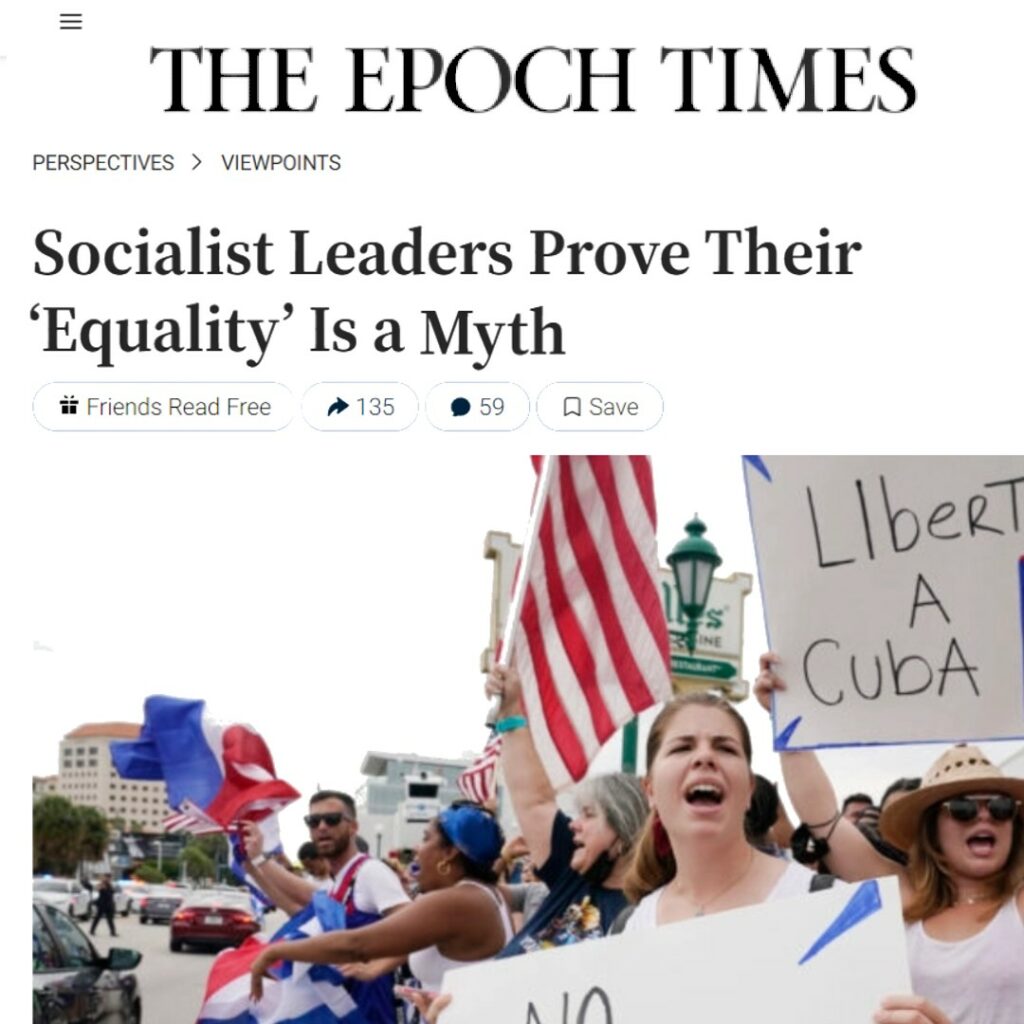 EPOCH TIMES COLUMN: Socialist Leaders Prove their 'Equality' is a Myth ...